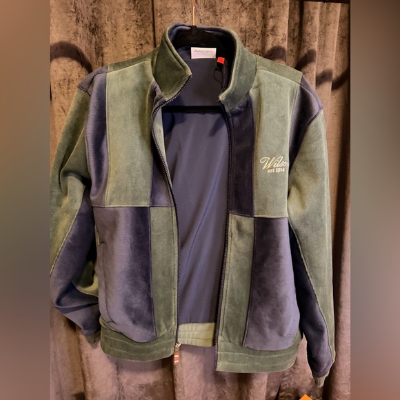 Wilson | Jackets & Coats | Wilson Mens Patchwork Bomber Jacket Green ...